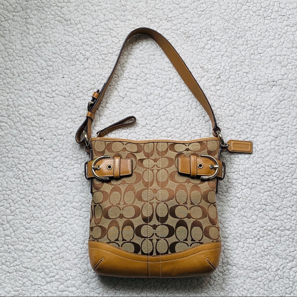 Coach Signature Purse With Matching Mini Wallet - Gem